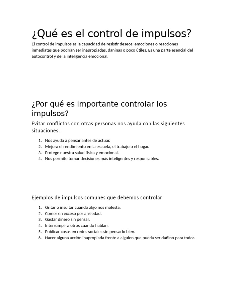 Control de Impulsos | PDF