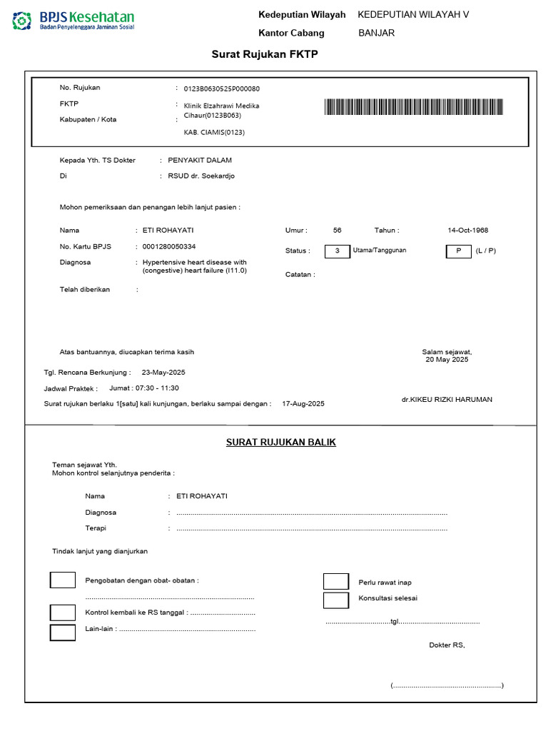Rujukan - Eti Rohayati - RSUD 23 Mei 2025 | PDF