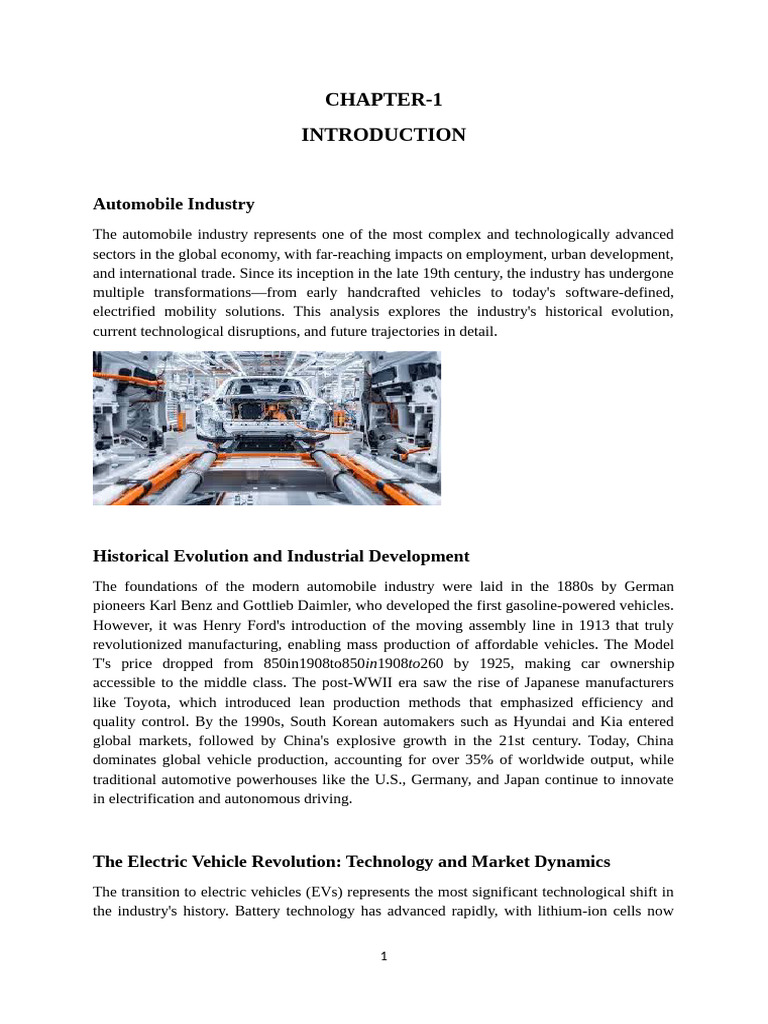 Automobile Industry | PDF | Electric Vehicle | Motor Vehicle