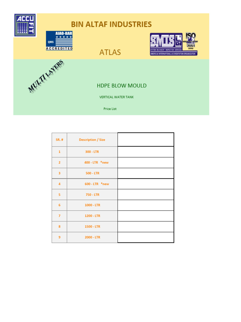 Rate List Atlas | PDF