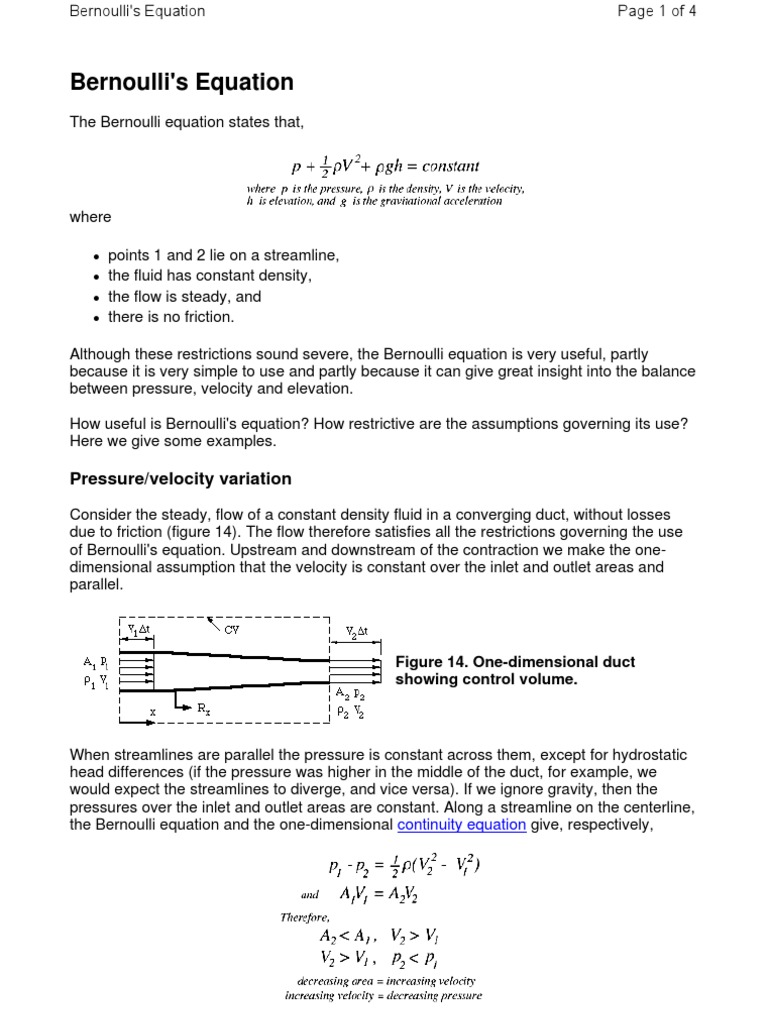 Bernoulli | PDF | Fluid Dynamics | Lift (Force)