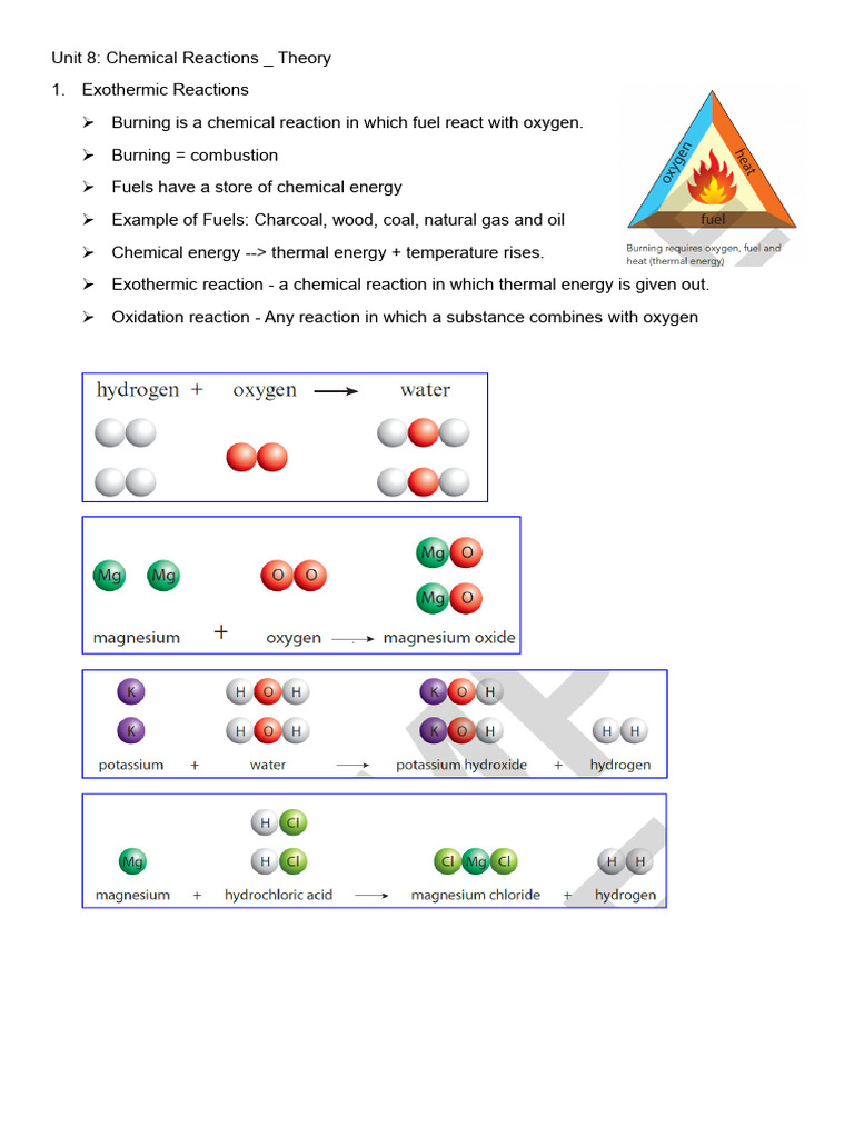 Unit 8 Chemical Reactions_Theory_Answers | PDF | Chemical Reactions ...