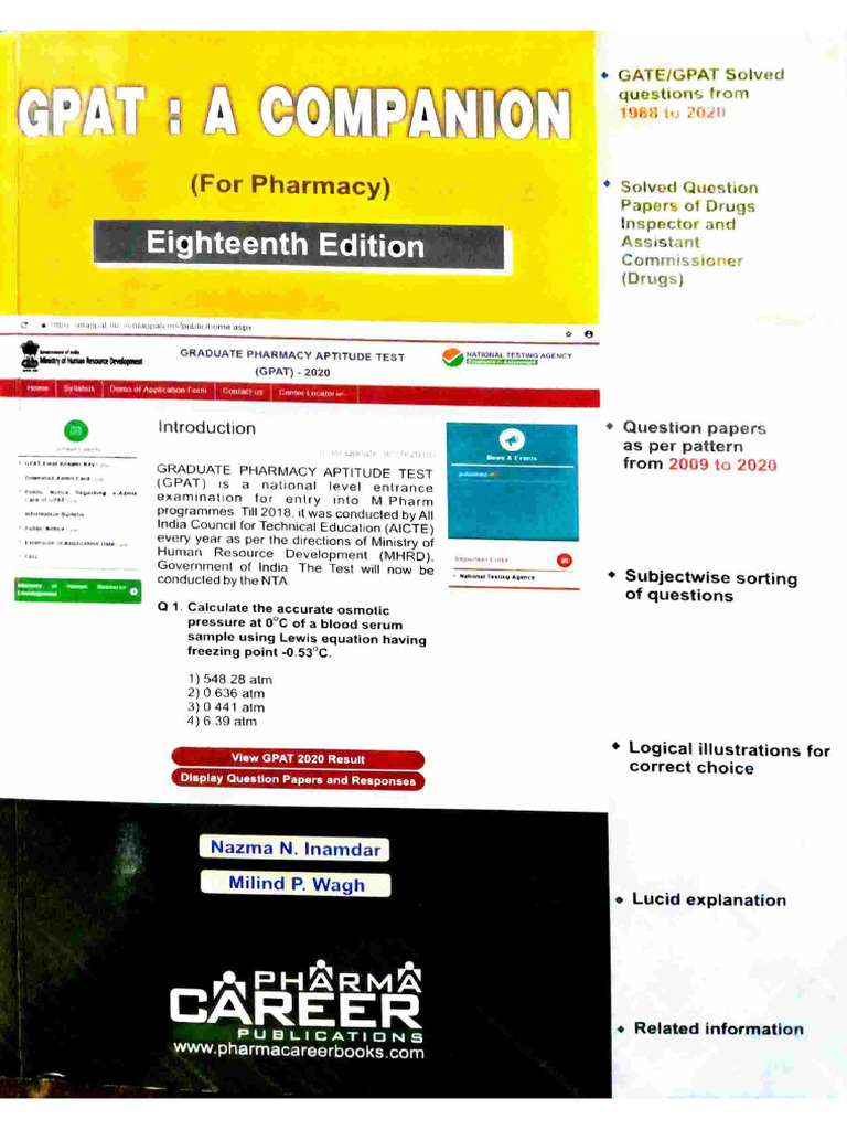 Inamdar-Book Latest 2020 GPAT | PDF