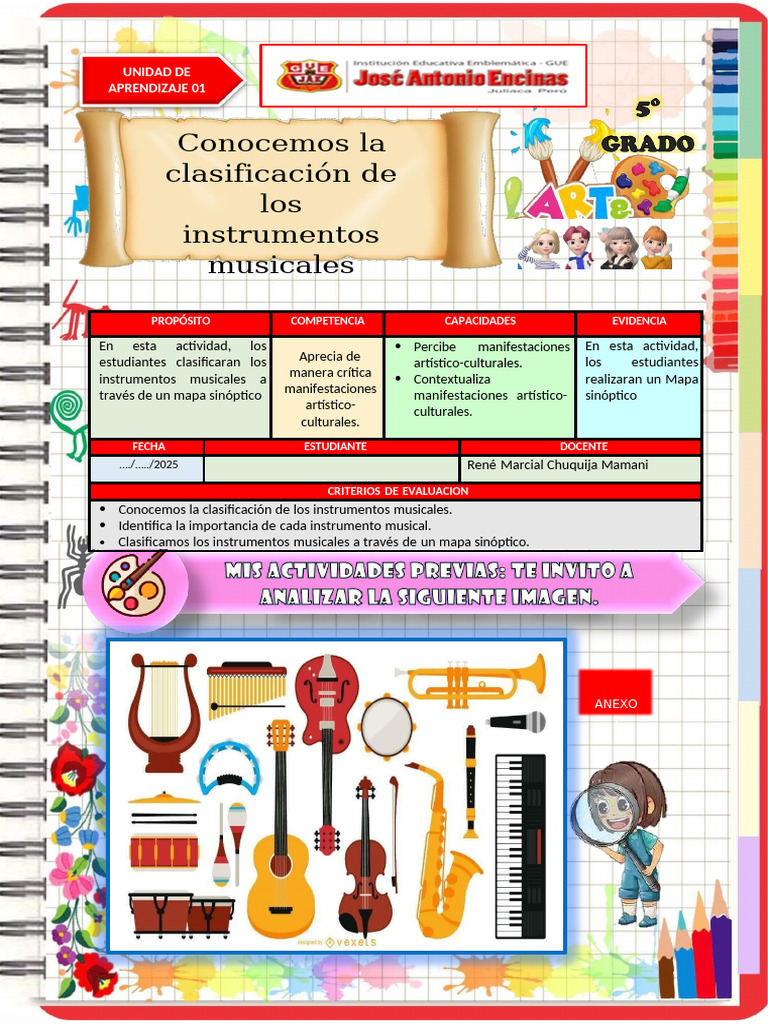 Ficha 05 - 5° Instrumentos | PDF | Instrumentos musicales ...