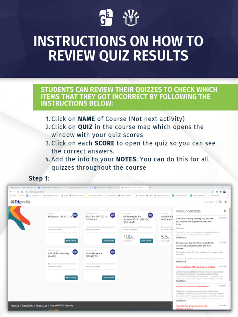 How to Review Quiz Results | PDF