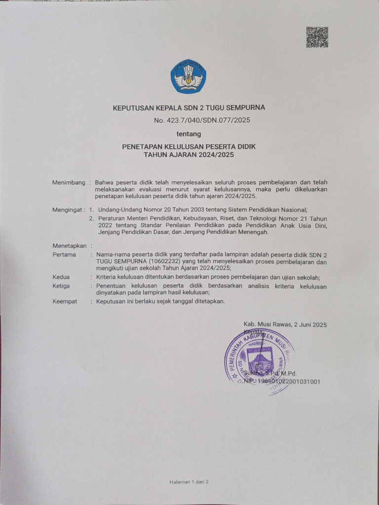 SK Kelulusan | PDF