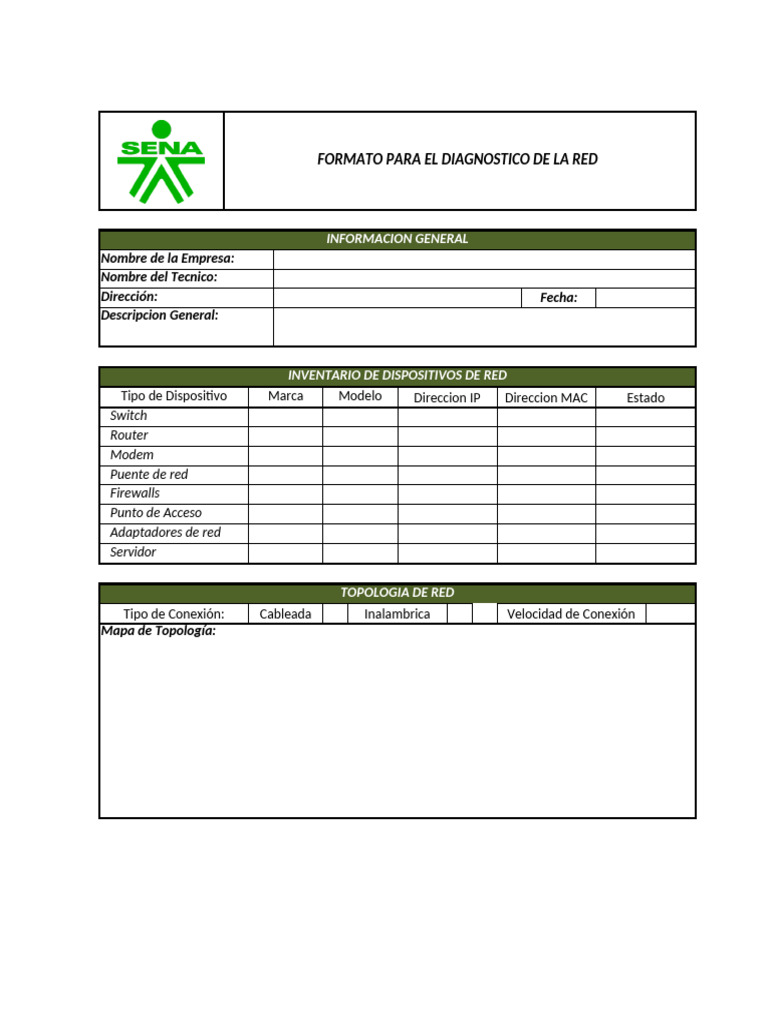 Formato Diagnostico Red | PDF