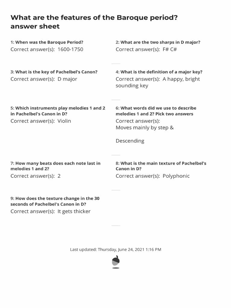 Starter Quiz Answers | PDF