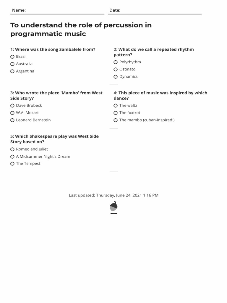 Starter Quiz Questions | PDF