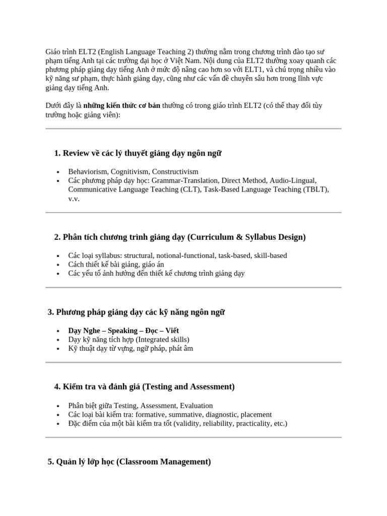 Giáo Trình ELT2 | PDF