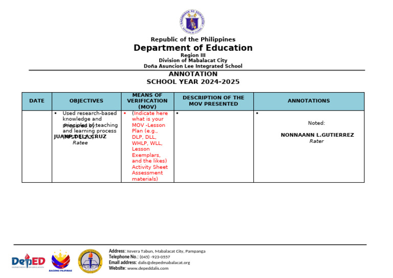 Annotation Template | PDF