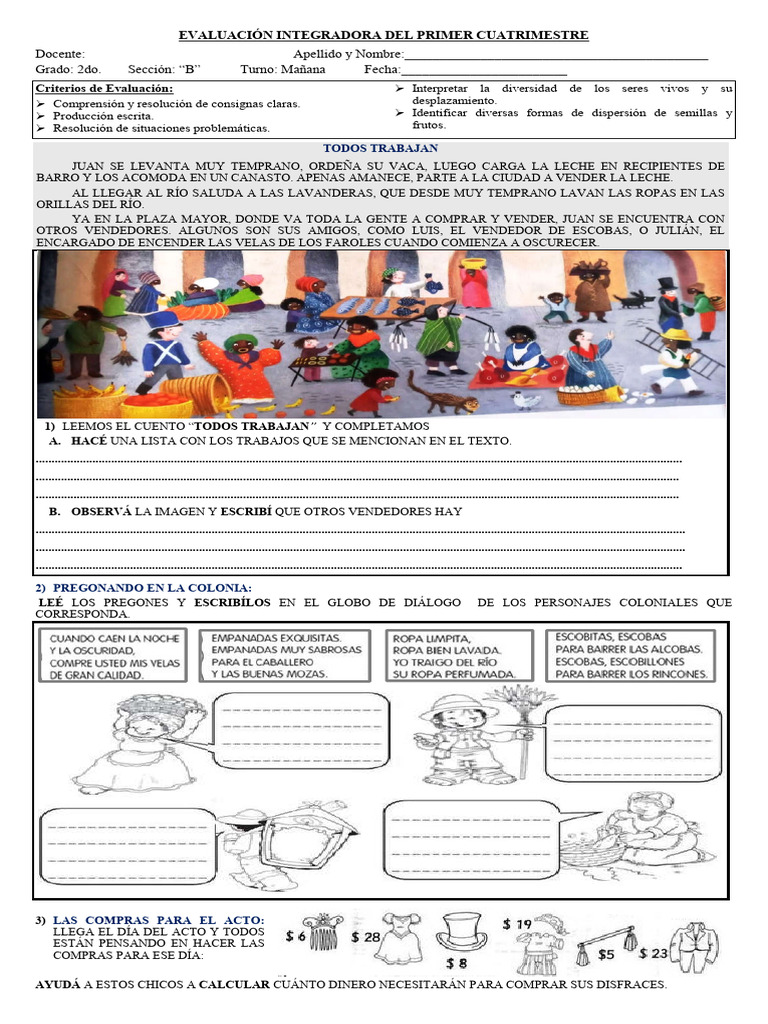 Evaluacion Integradora 2do Grado | PDF