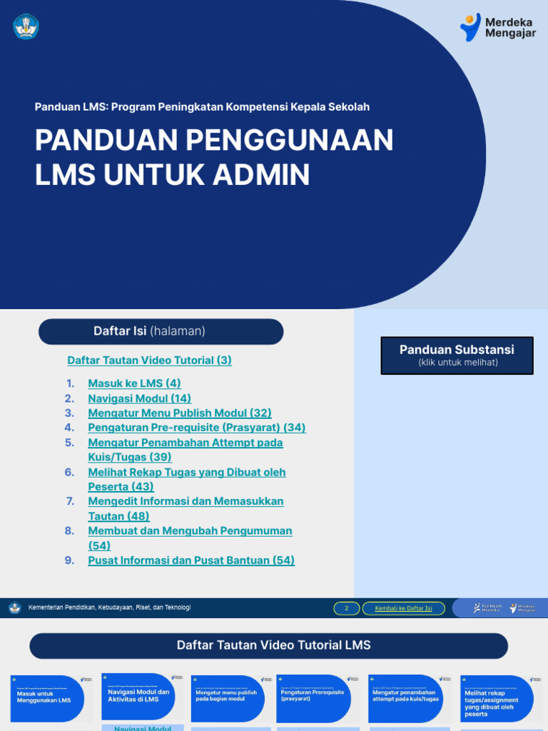 Panduan LMS Diklat Pengawas Sekolah Untuk Admin | PDF