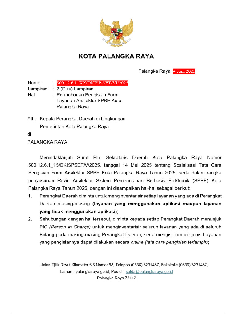 20250604080959surat Permintaan Data Layanan Arsitektur SPBE 2025 - 2 | PDF