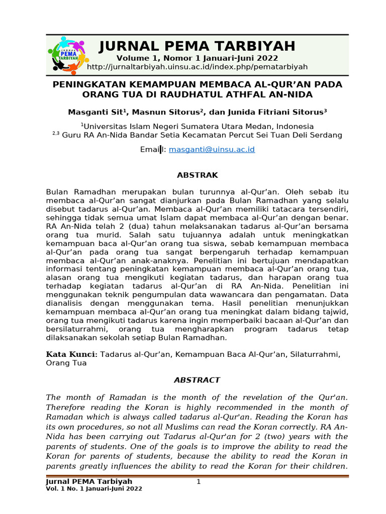 Kemampuan Membaca Al-Qur'an | PDF