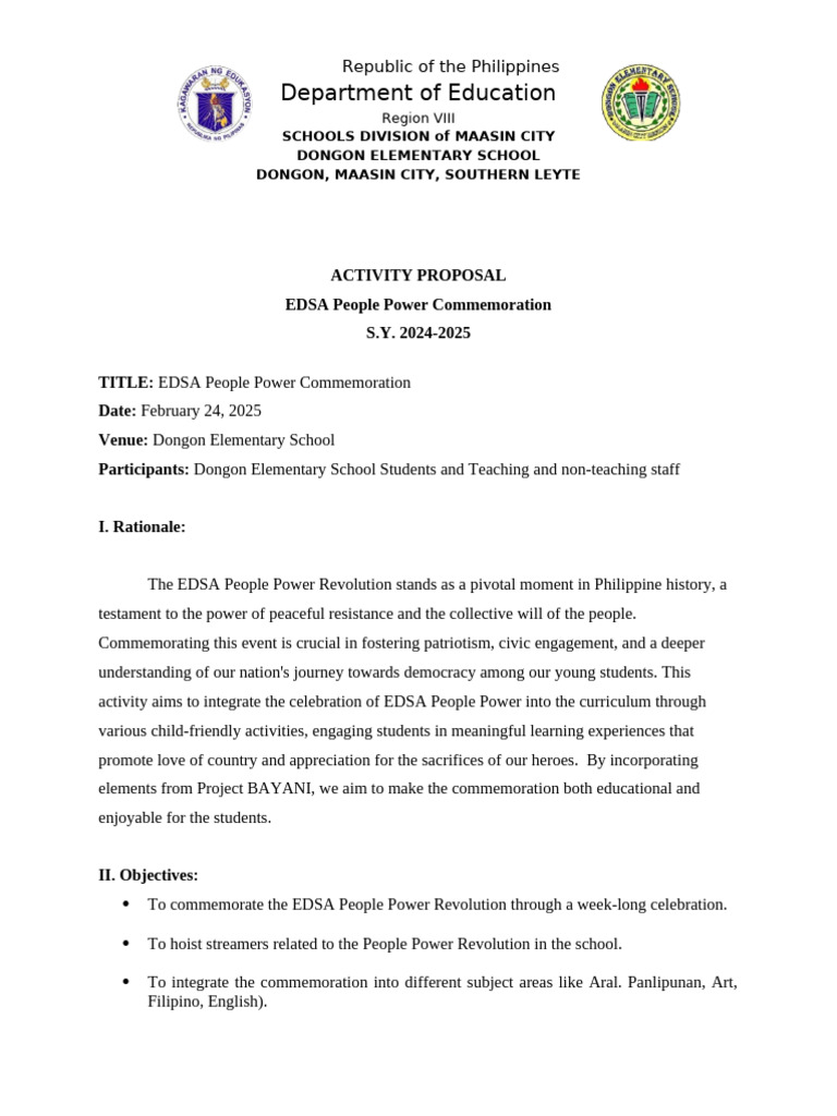 DES-ARAL PAN - Activity Proposal - SY24-25 | PDF | Learning