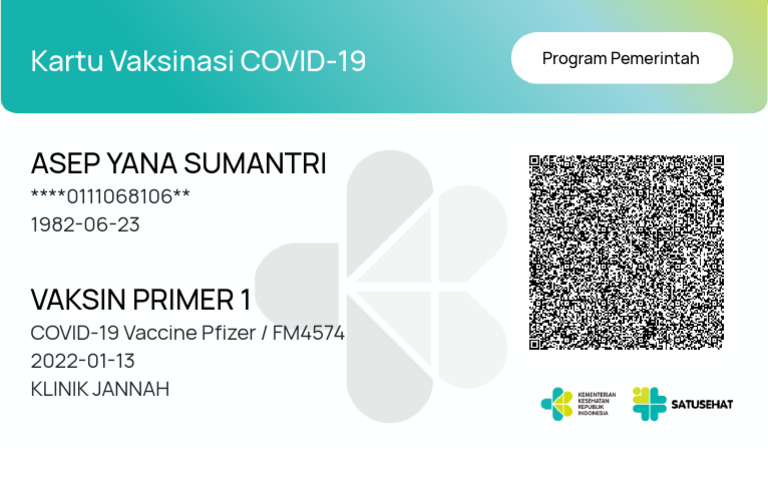 Sertifikat Vaksin Dosis 1 Asep 363 | PDF