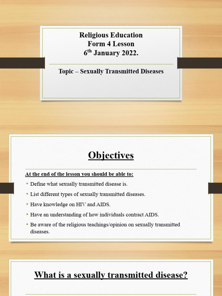 Form 3 Lesson Notes (Sexually Transmitted Diseases) Slides | PDF ...