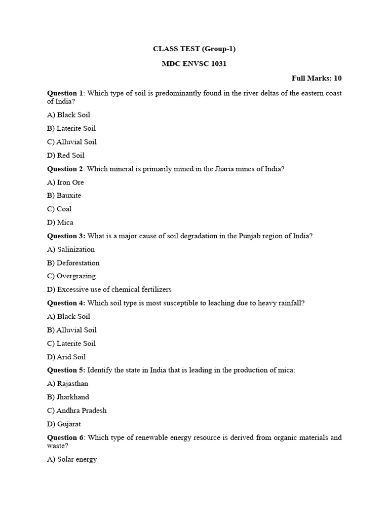 MDC Class Test | PDF