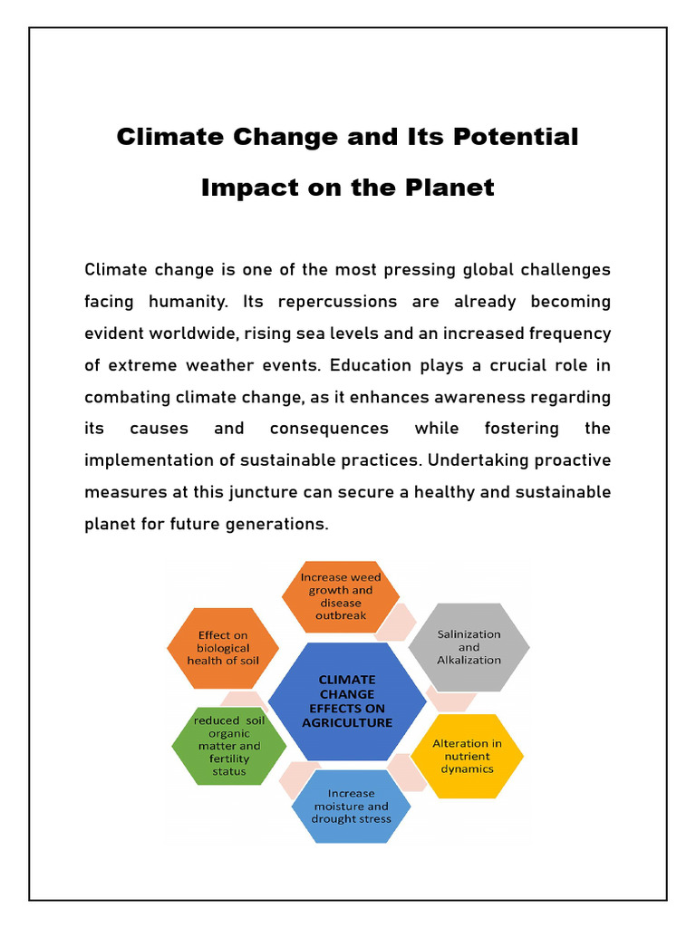Climate Change and Its Potential Impact On The Planet | PDF