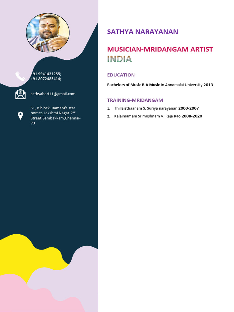 Sathya Narayanan: Accomplished Musician | PDF