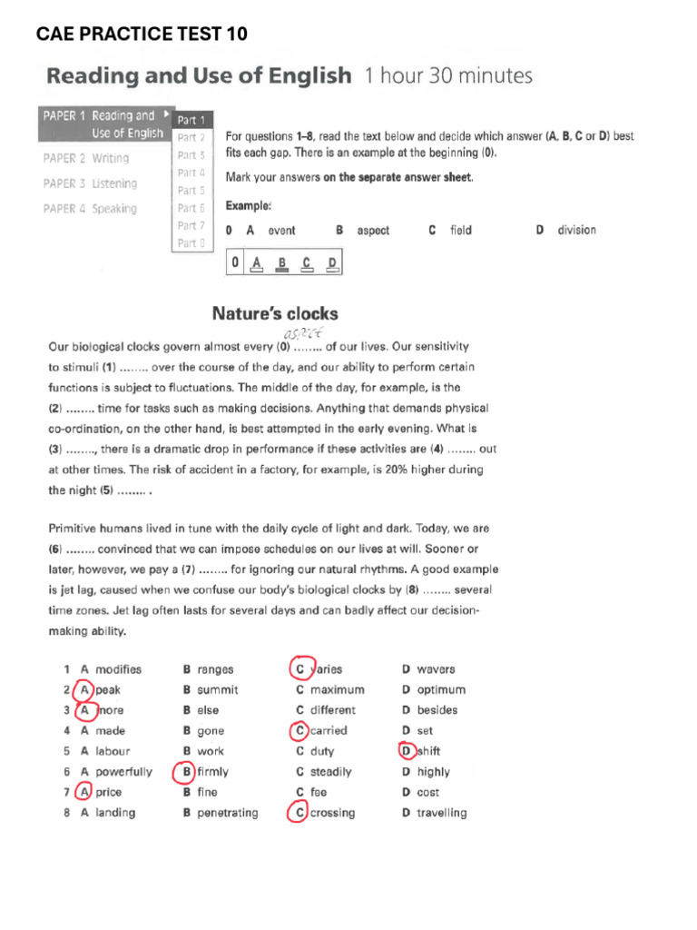 Cae Level-Reading and Use of English - Practice Test 10-Edited by Ms ...