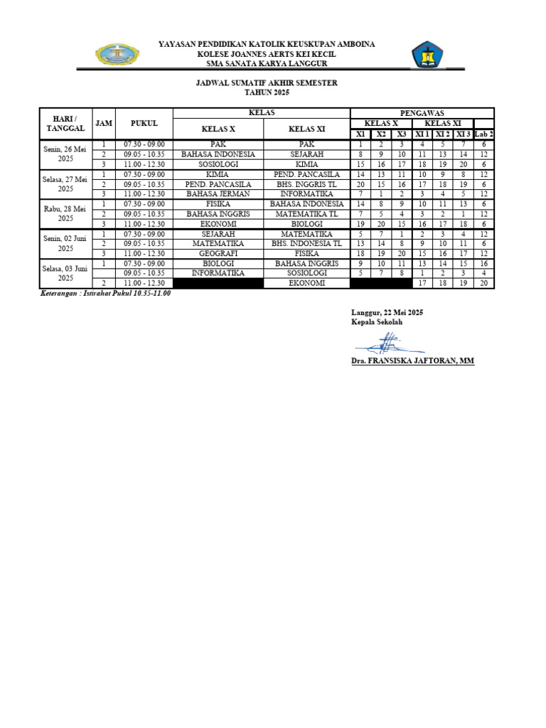 Jadwal SAS 2025 | PDF