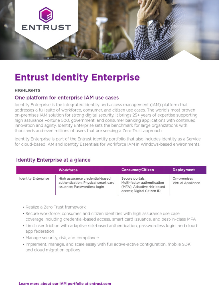 Entrust Identity Enterprise Overview | PDF | Smart Card | Cloud Computing