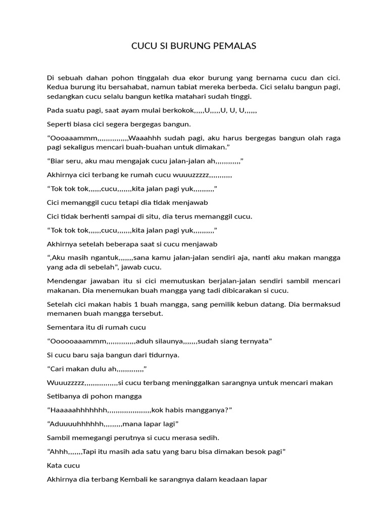 Kebiasaan Cici dan Cucu Burung | PDF