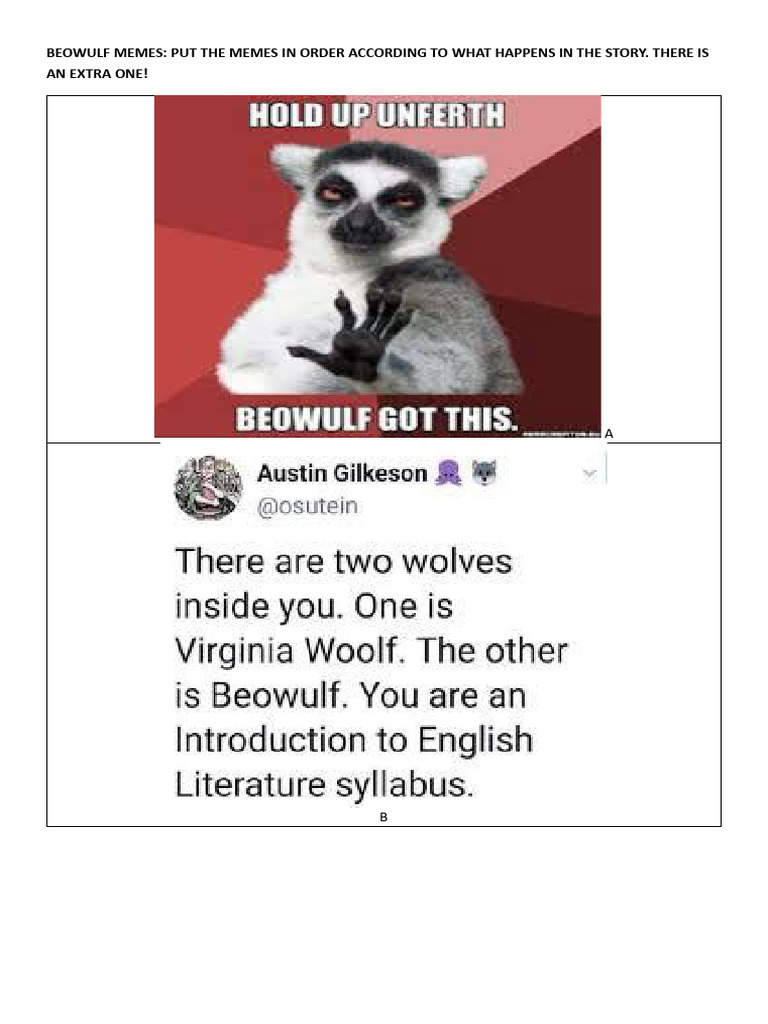 Beowulf Memes Activity | PDF