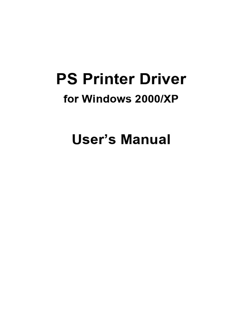 PS PrinterDriver W2K-XP E | PDF | Computing | Software