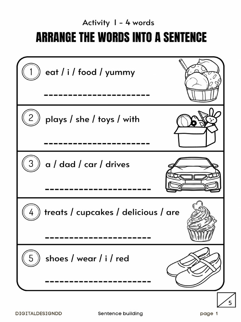 Arrange The Words Into A Sentence 4 Words | PDF