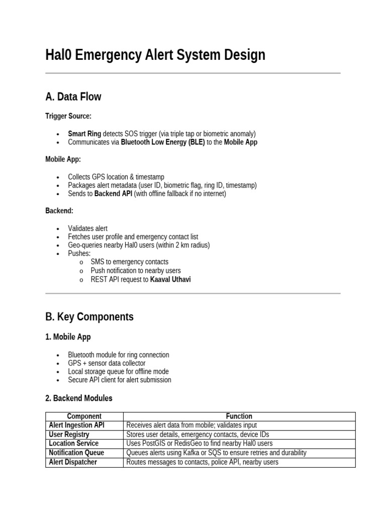 Hal0 Emergency Alert System Design | PDF | Information Technology ...