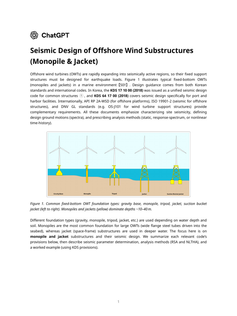 Seismic Design of Offshore Wind Substructures (Monopile & Jacket) | PDF ...