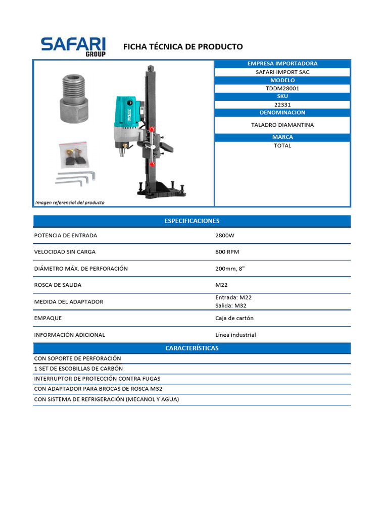 TDDM28001 Taladro Diamantina 1 | PDF