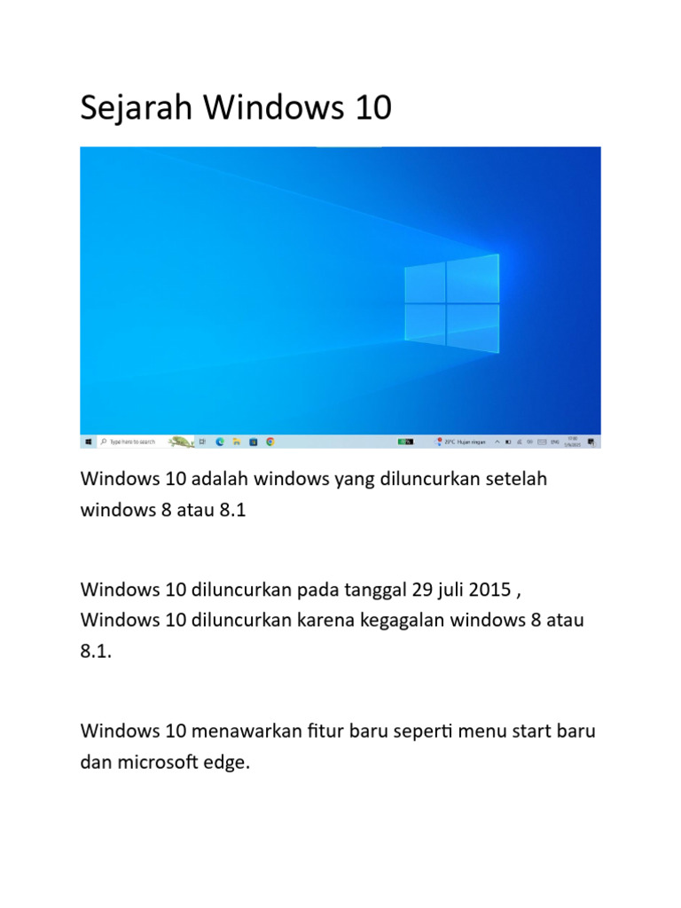 Sejarah dan Rilis Windows 10 | PDF
