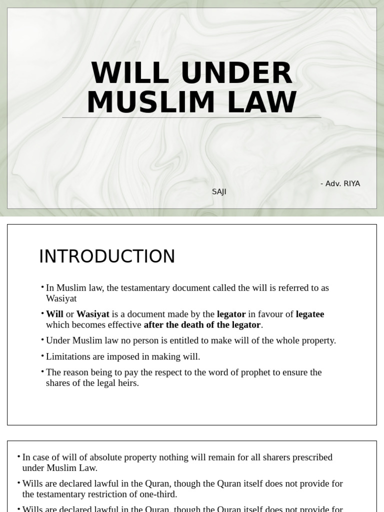 Understanding Wills Under Muslim Law | PDF | Will And Testament | Justice