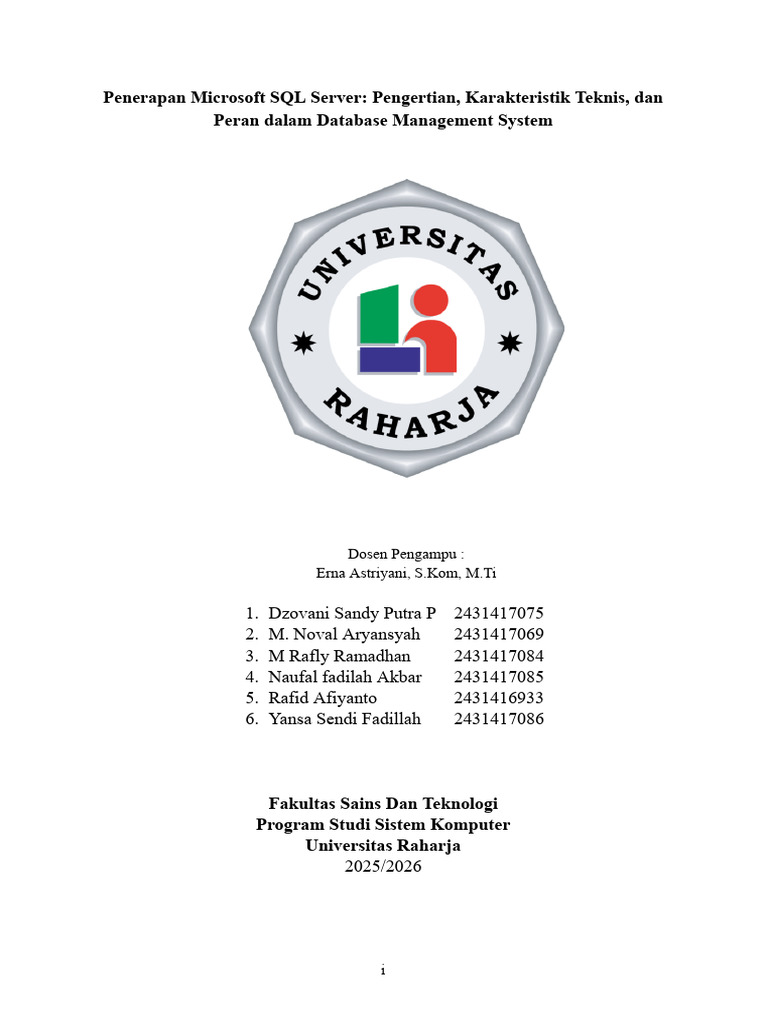 Penerapan Microsoft SQL Server - Pengertian, Karakteristik Teknis, Dan ...