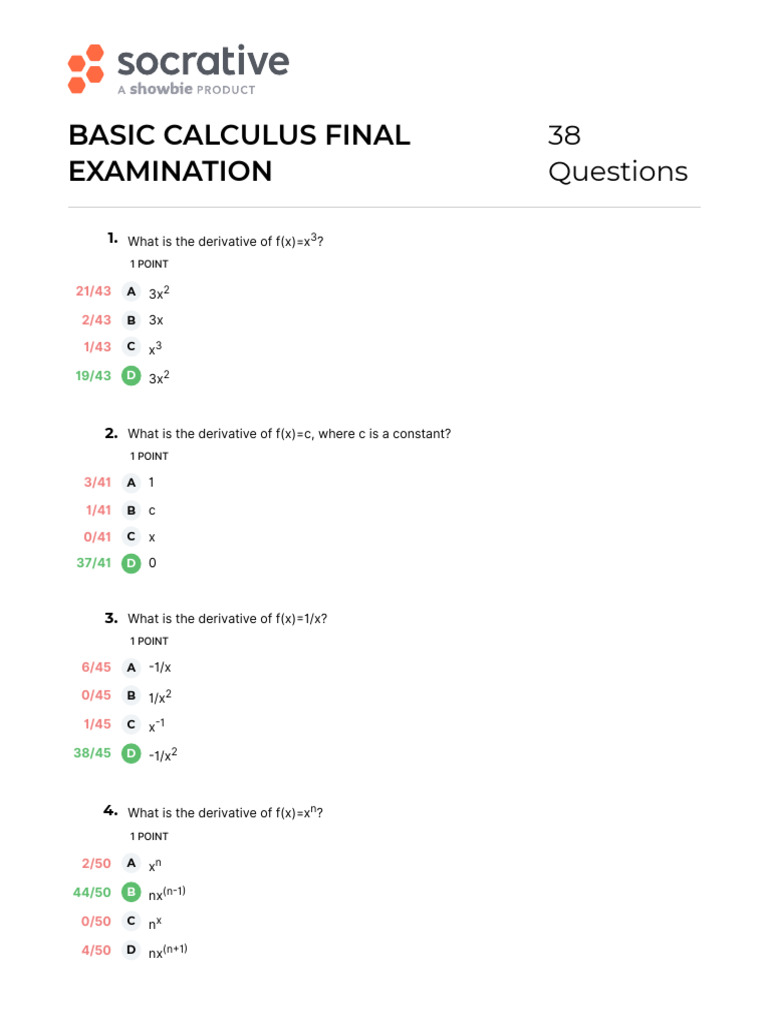 Question 2025-05-05 00 51 QZ Basic Calculus Final Examination | PDF ...