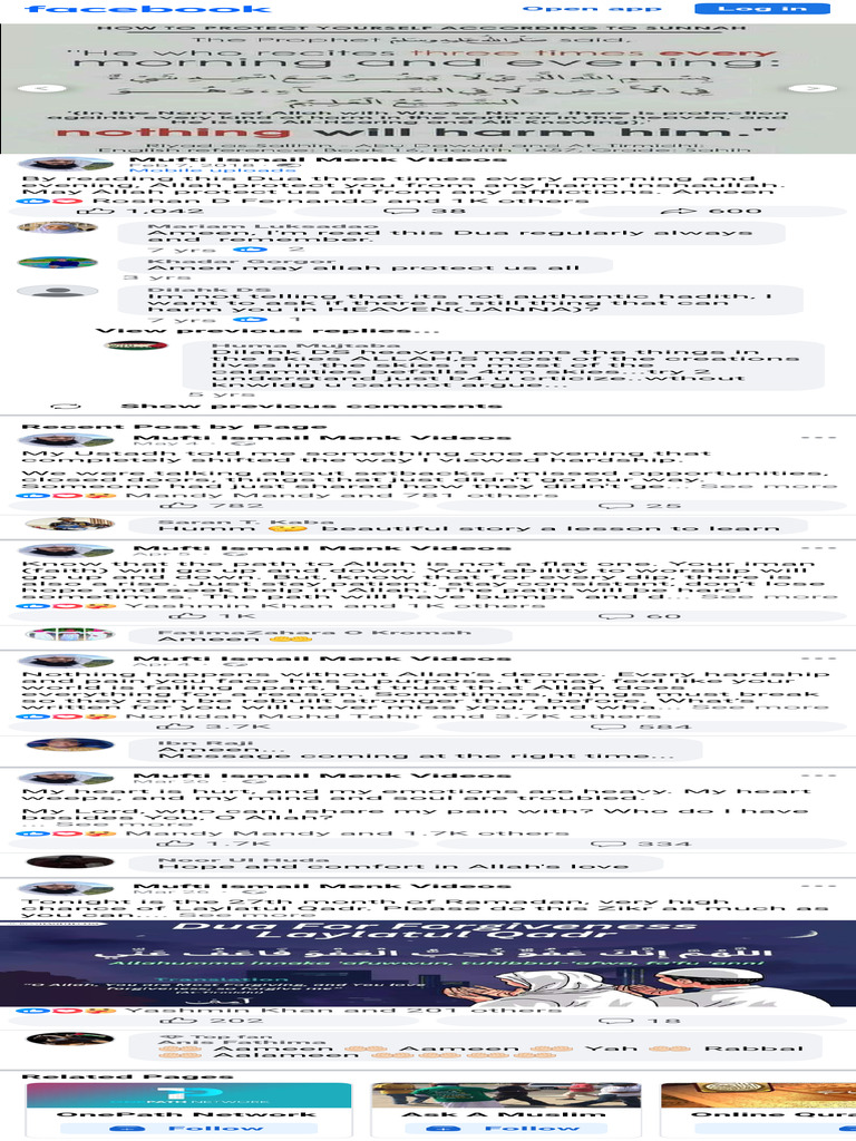 By Reading This Dua Three Times... - Mufti Ismail Menk Videos Facebook | PDF | Islamic Belief ...