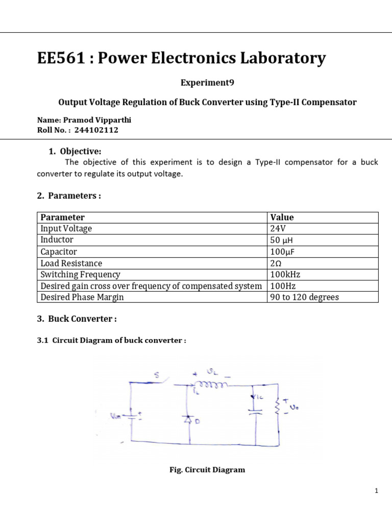 Buck Converter Output Regulation Experiment | PDF | Electric Power ...