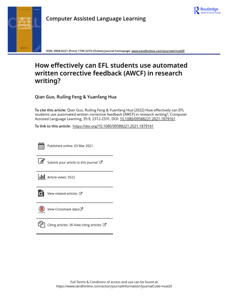 How Effectively Can EFL Students Use Automated Written Corrective ...