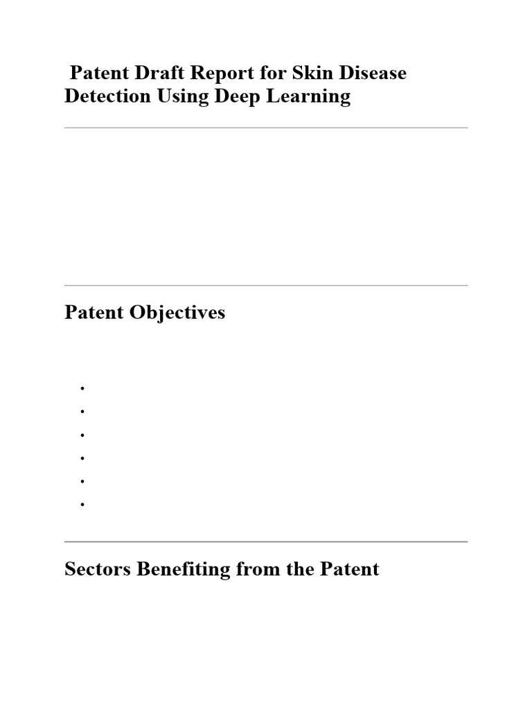 Patent Draft Report For Skin Disease Detection Using Deep Learning ...