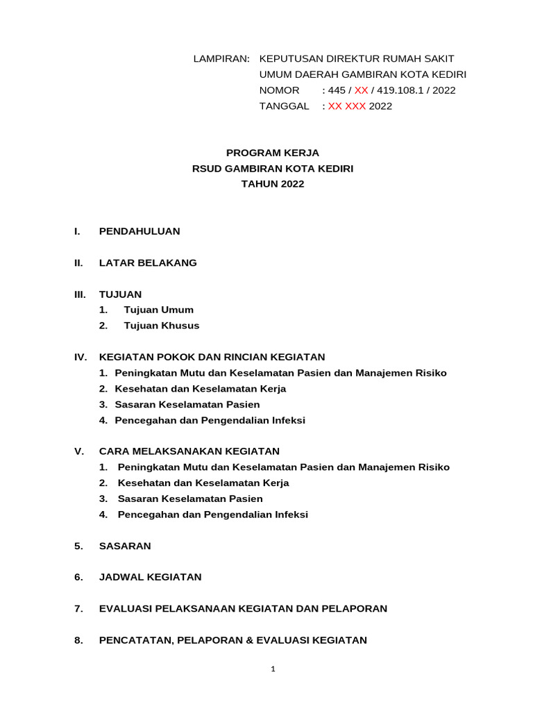 Form- Program Kerja 2024 | PDF