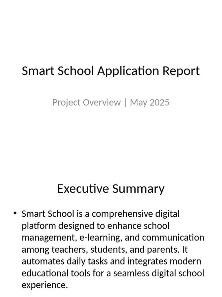 Smart School Report Presentation With Financials | PDF
