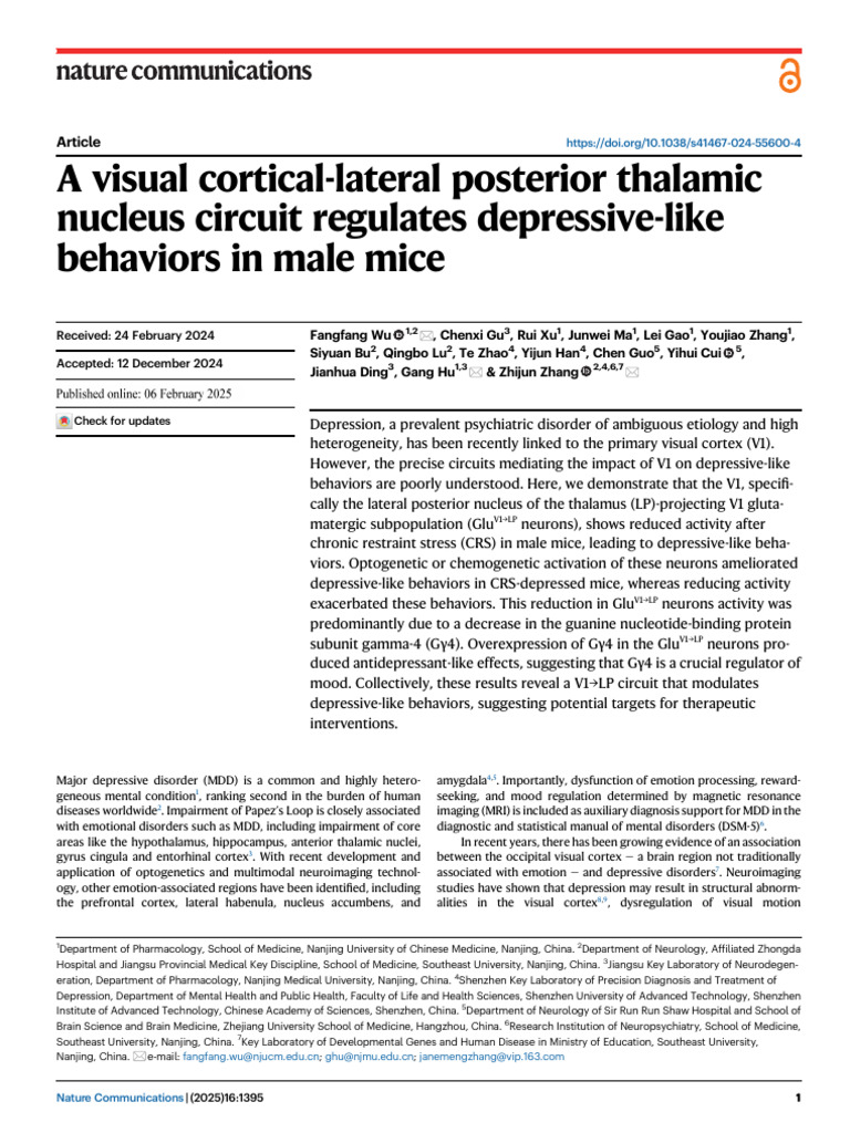 A Visual Cortical-Lateral Posterior Thalamic Nucleus Circuit Regulates ...
