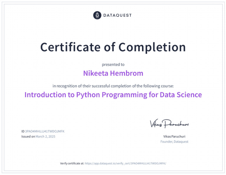 Nikeeta Hembrom Introduction To Python Programming For Data Science | PDF