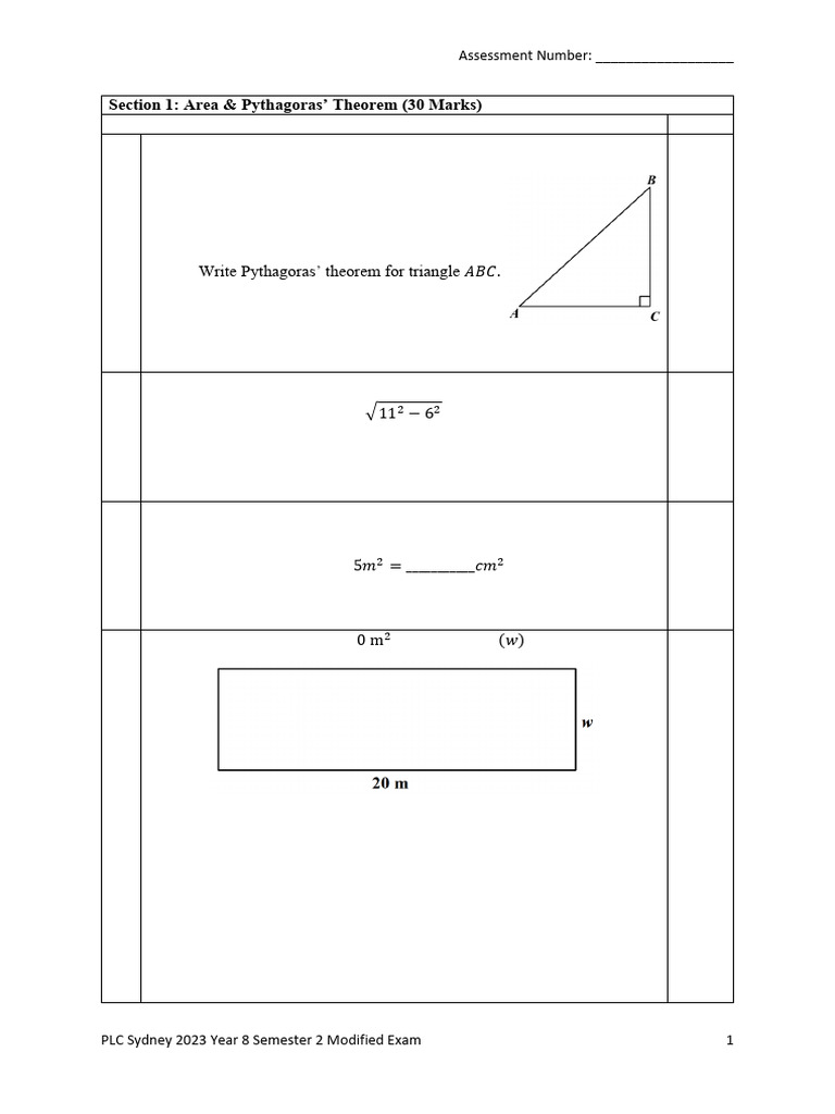 2023 PLC Yearly Modified Exam | PDF | Shape | Area