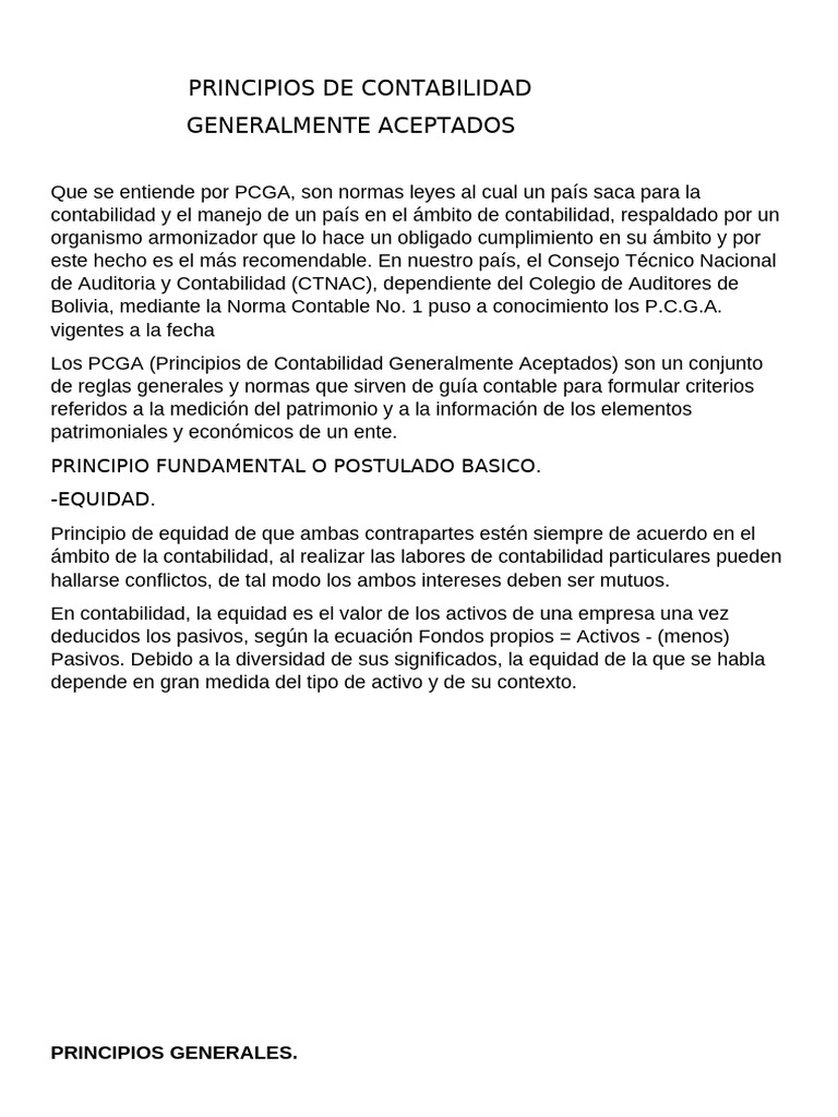 Que Se Entiende Por PCGA | PDF | Contabilidad | Business