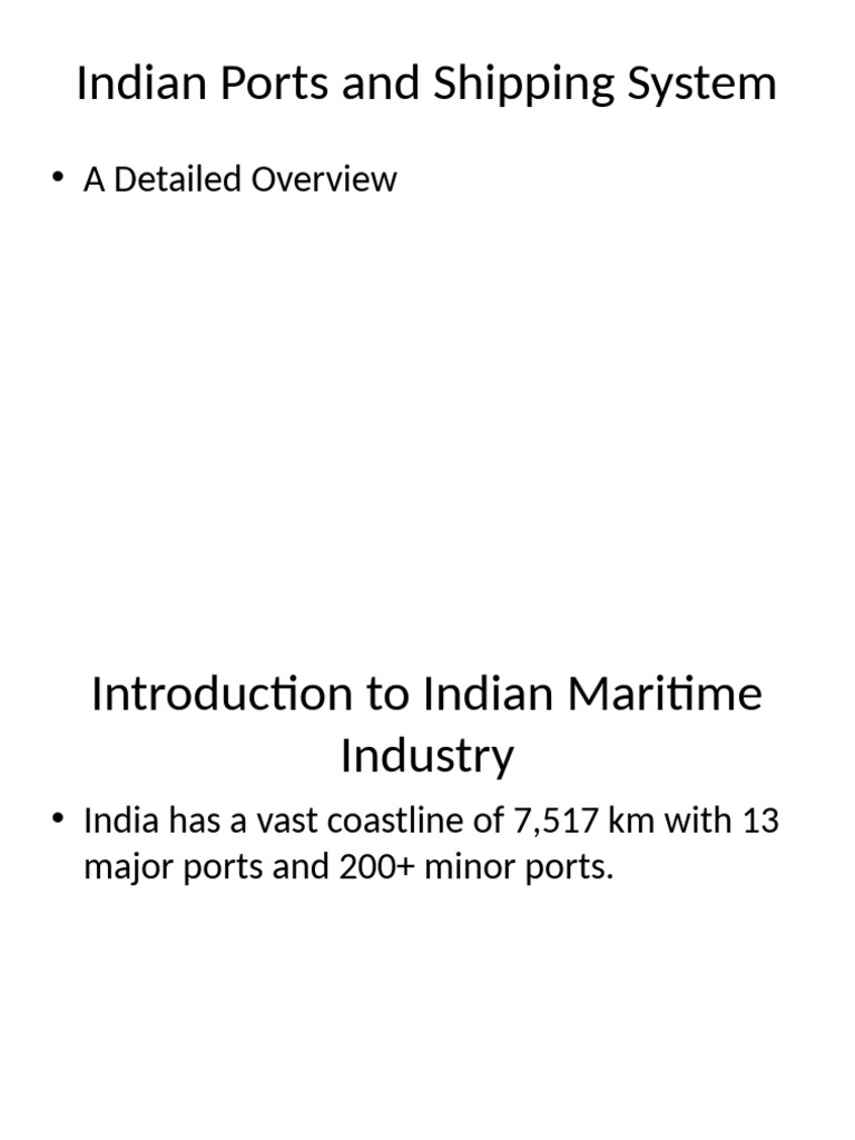 Indian Ports and Shipping System | PDF | Port | Economies